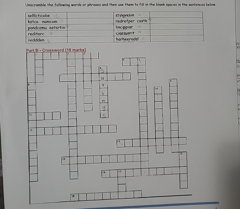 Unscramble the following words or phrases and then | Chegg.com