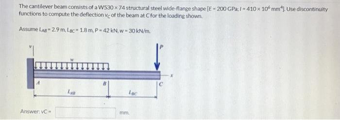 Solved The simply supported beam shown consists of a W410 x | Chegg.com