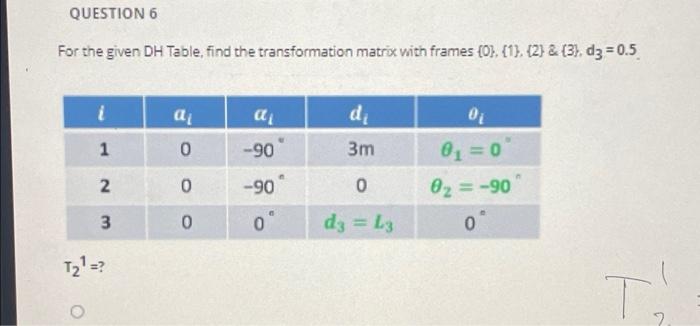 Solved Question 6 For The Given Dh Table Find The
