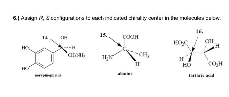 Solved 6.) Assign R, S configurations to each indicated | Chegg.com