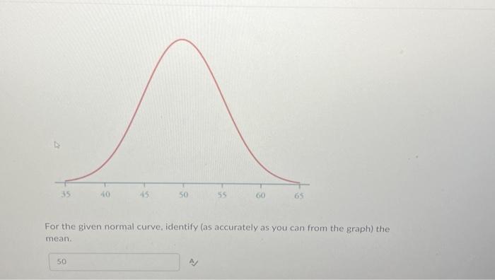 Solved For the given normal curve, identify (as accurately | Chegg.com
