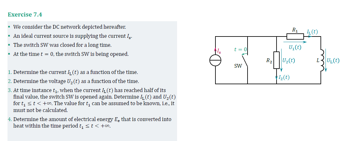Solved Exercise 7.4We consider the DC network depicted | Chegg.com