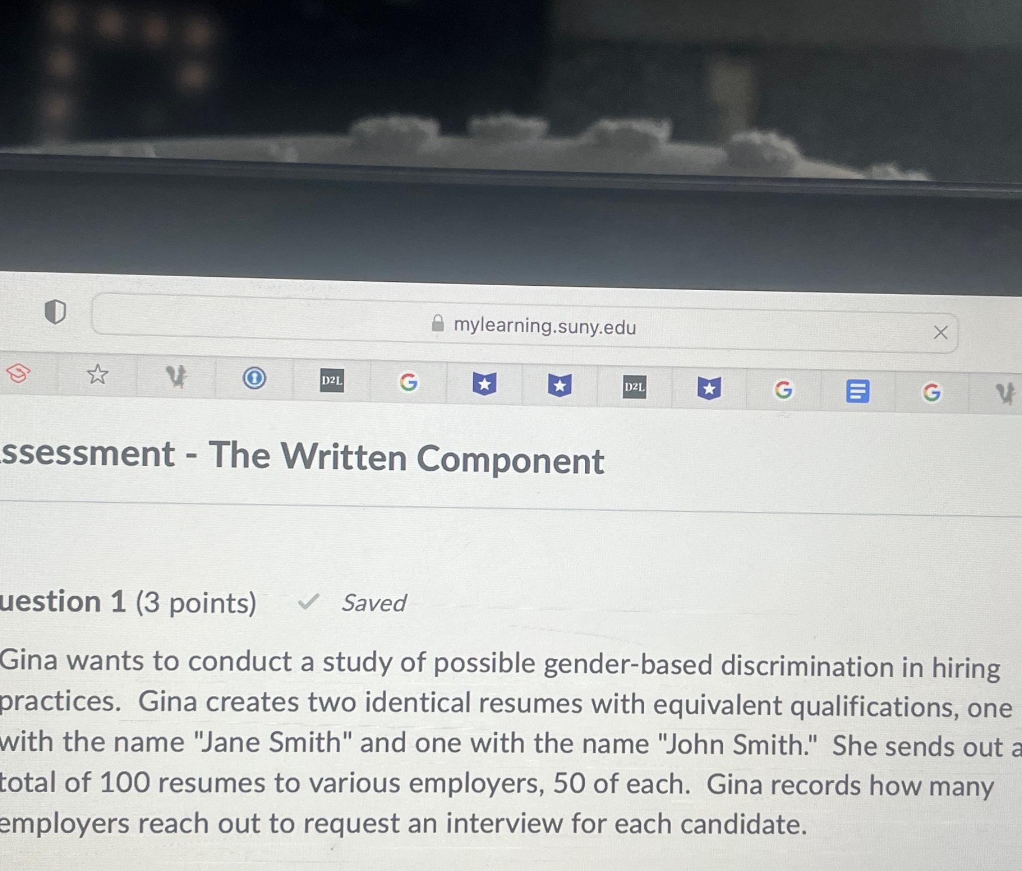 Solved ssessment - ﻿The Written Componentuestion 1 ( 3 | Chegg.com