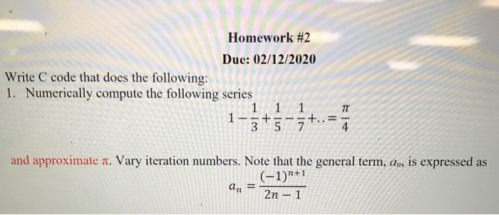 Solved Homework 2 Due 02122020 Write C Code That Does 