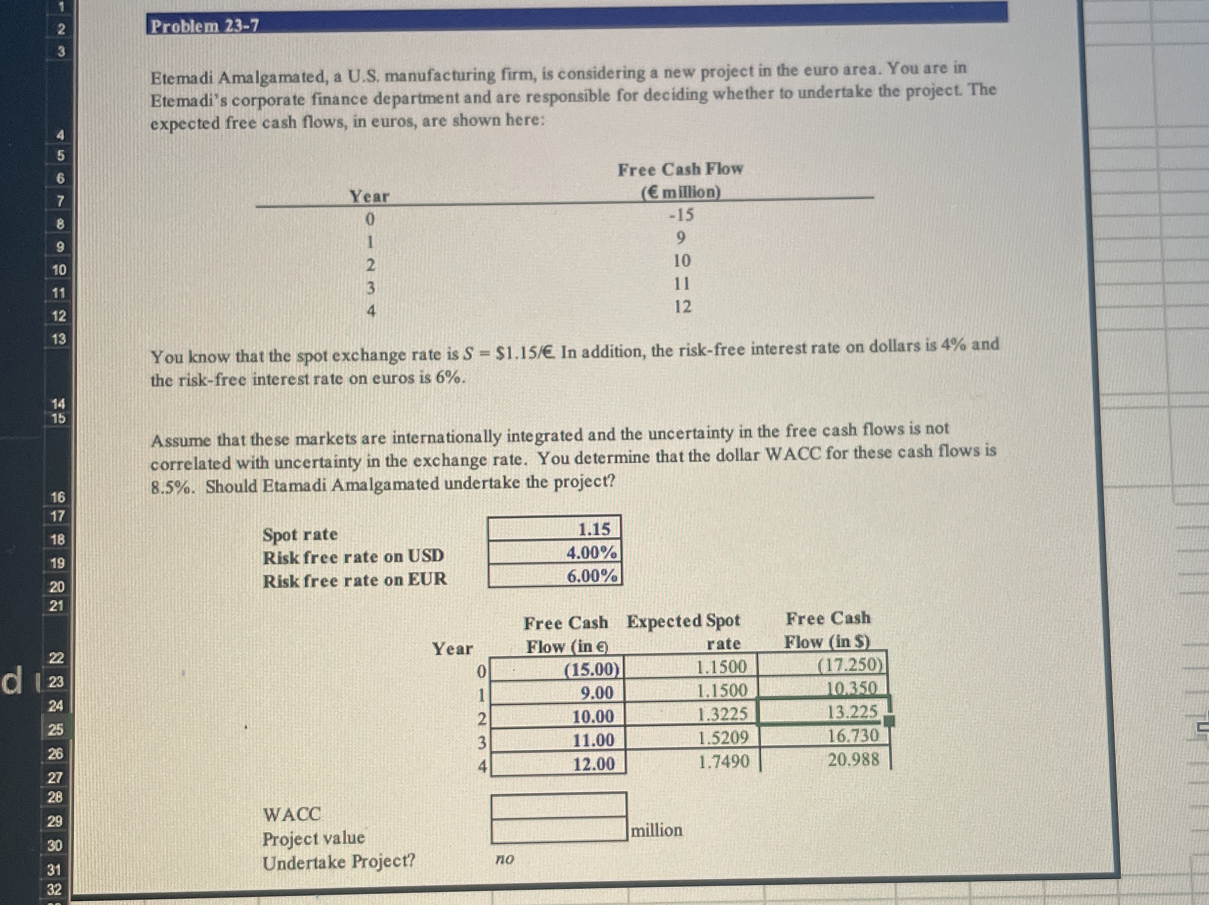 Solved Problem 23-73Etemadi Amalgamated, a U.S. | Chegg.com