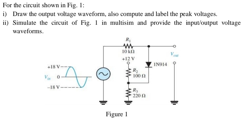 Solved For the circuit shown in Fig. 1:i) ﻿Draw the output | Chegg.com