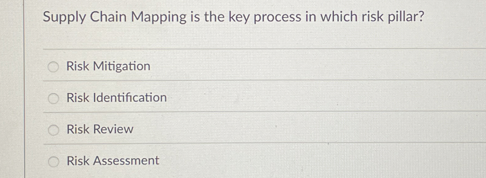 Solved Supply Chain Mapping is the key process in which risk | Chegg.com