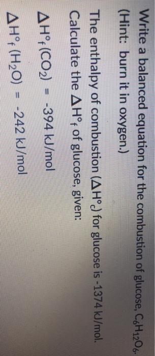Solved Write a balanced equation for the combustion of | Chegg.com
