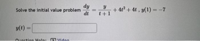 Solved Solve the initial value problem | Chegg.com