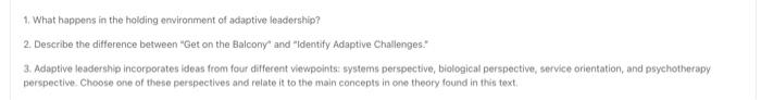 Solved 1. What happens in the holding environment of | Chegg.com
