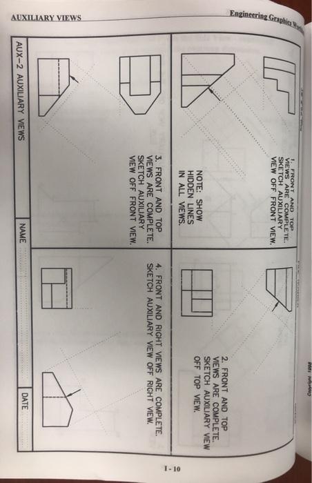 Solved NA 1. FRONT AND TOP VIEWS ARE COMPLETE. SKETCH | Chegg.com