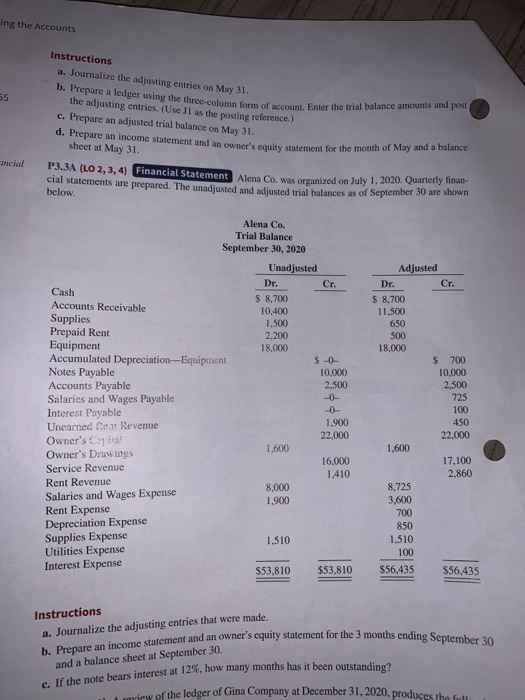 Solved b. Prepare a ledger using the three-column form of | Chegg.com