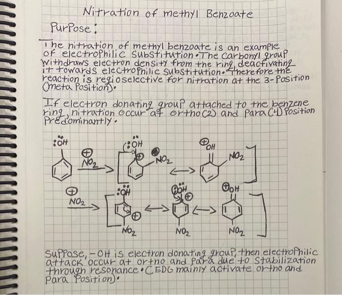 Solved Nitration of methyl Benzoate Purpose: The nitration | Chegg.com