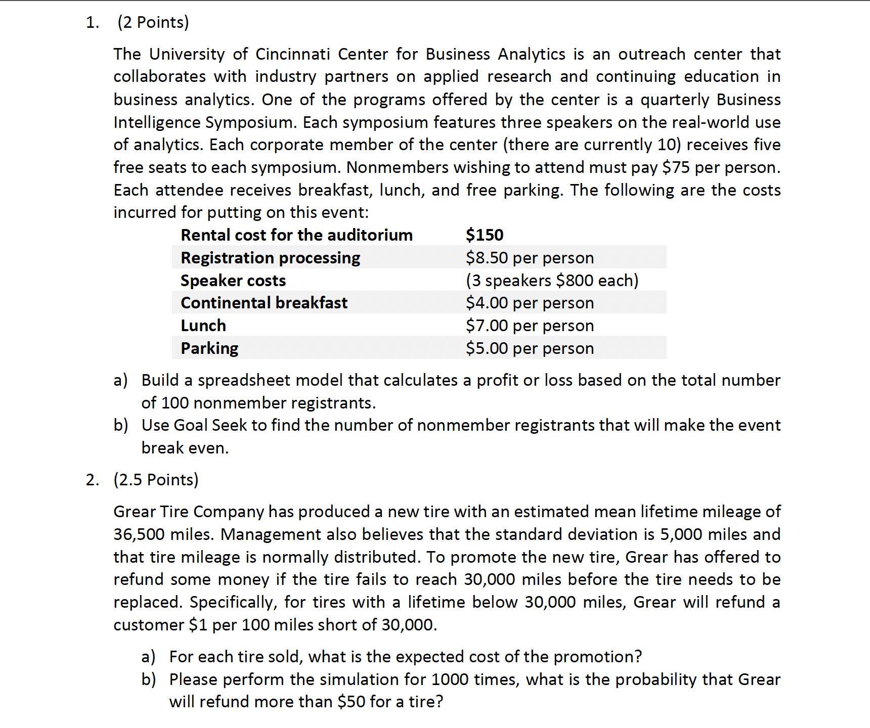 Solved 1. (2 ﻿Points)The University of Cincinnati Center for | Chegg.com