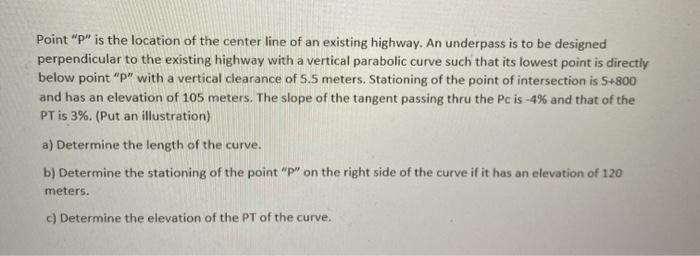 Solved Point "p" is the location of the center line of an | Chegg.com