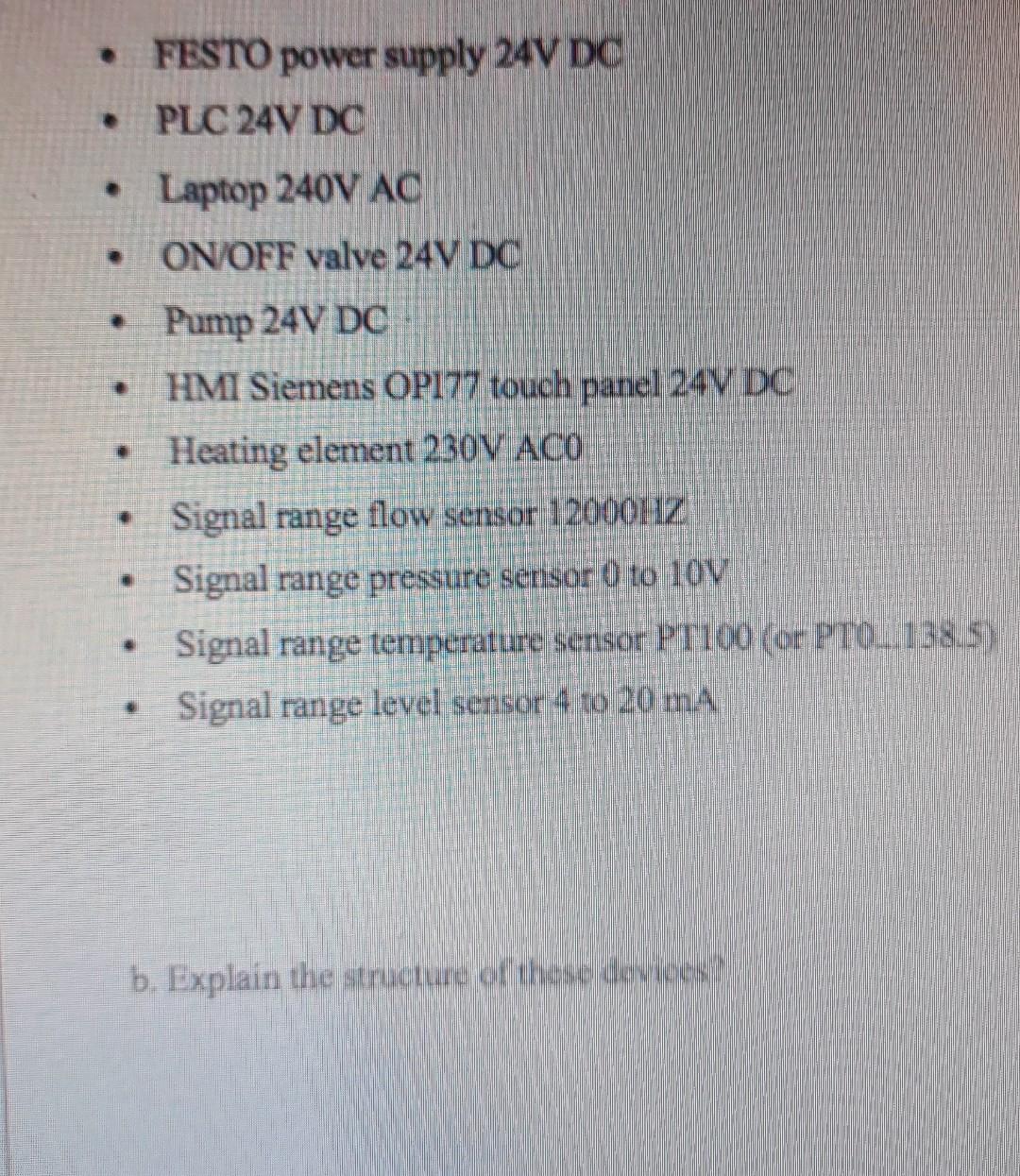 FESTO power supply 24V DC • PLC 24V DC • Laptop | Chegg.com