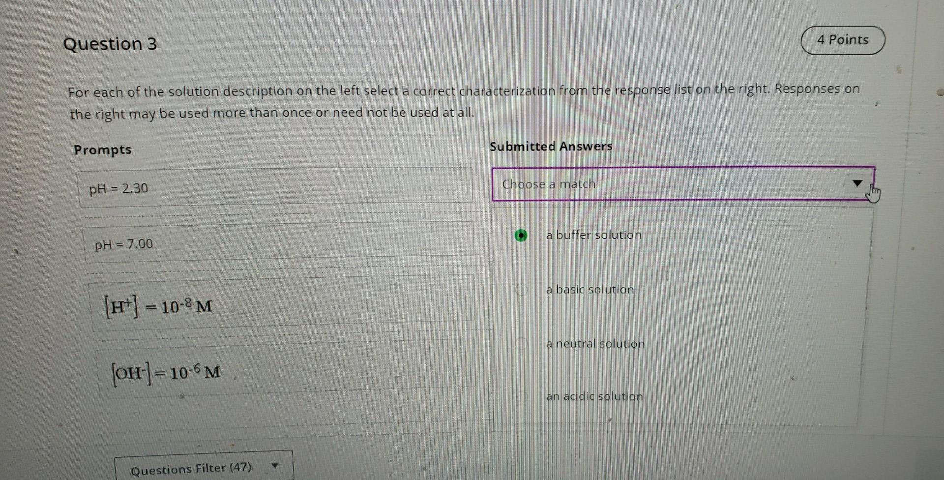 Solved Question 3 4 Points For each of the solution | Chegg.com