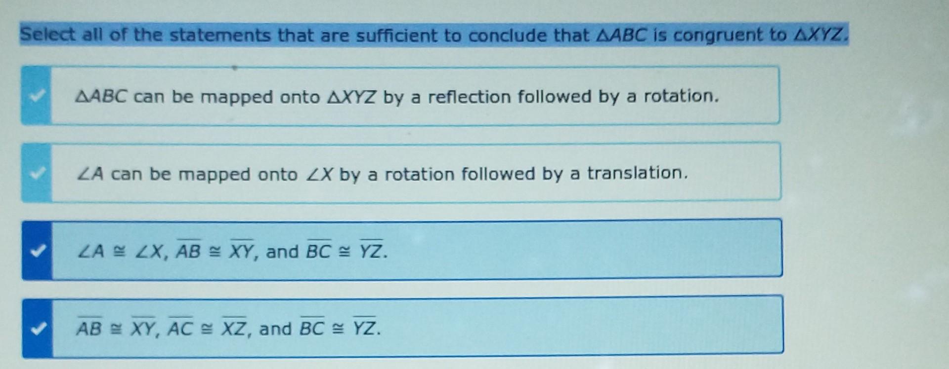 Solved Select all of the statements that are sufficient to | Chegg.com
