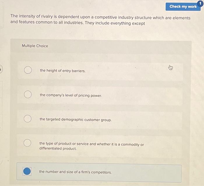 Solved The intensity of rivalry is dependent upon a | Chegg.com