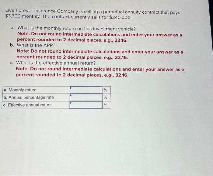 Solved Live Forever Insurance Company is selling a perpetual | Chegg.com