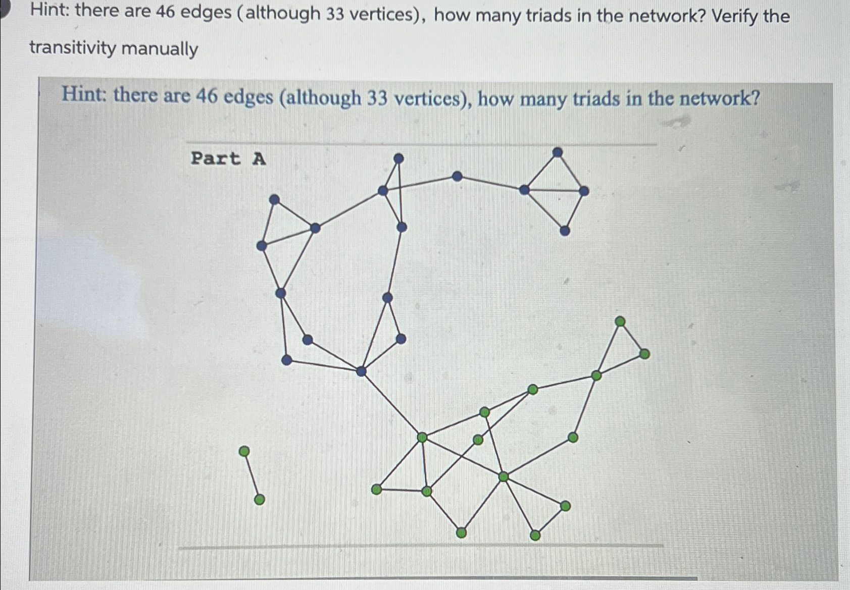 Solved Hint: there are 46 ﻿edges (although 33 ﻿vertices), | Chegg.com