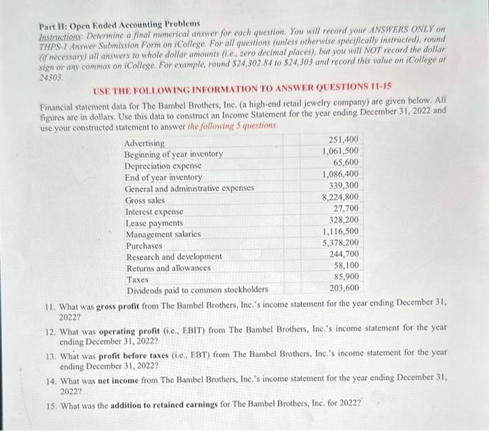 Solved Part Ii Open Ended Accounting Problems Znsmactions 
