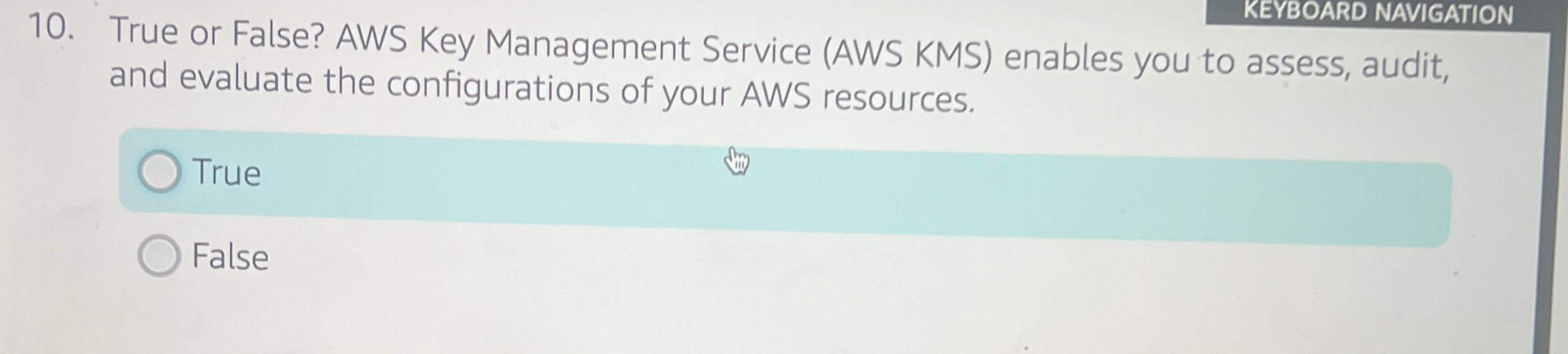 Solved True or False? AWS Key Management Service (AWS KMS) | Chegg.com