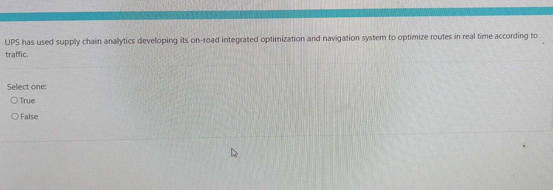 Solved UPS has used supply chain analytics developing its | Chegg.com