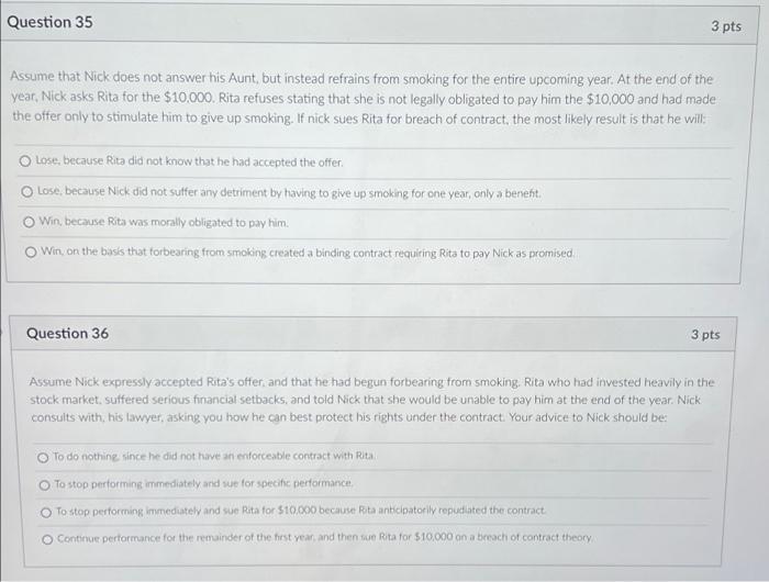 Solved Use the following fact pattern for questions 34&35&36 | Chegg.com