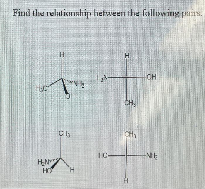 Solved Find the relationship between the following pairs. | Chegg.com