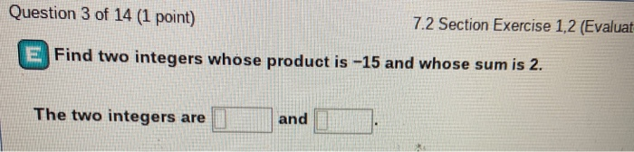 Solved Question 3 of 14 (1 point) 7.2 Section Exercise 1.2 | Chegg.com