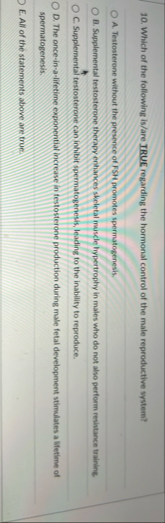 Solved Which of the following is/are TRUE regarding the | Chegg.com