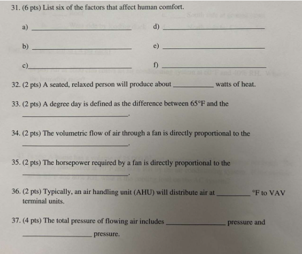 Solved ( 6 ﻿pts) ﻿List six of the factors that affect human | Chegg.com