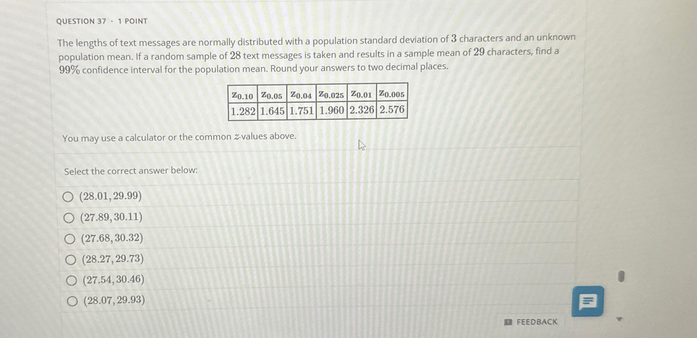 Solved QUESTION 37 - 1 ﻿POINTThe lengths of text messages | Chegg.com