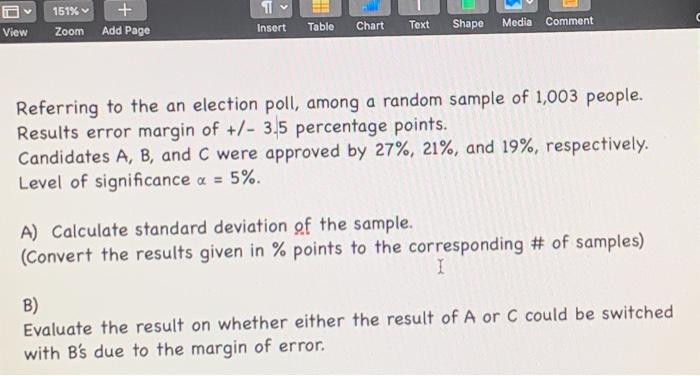 Solved 151% + Zoom Add Page Insert Table Chart Text Shape | Chegg.com