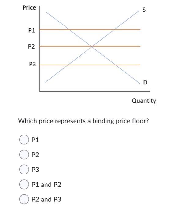 Solved Which price represents a binding price floor? P1 P2 | Chegg.com
