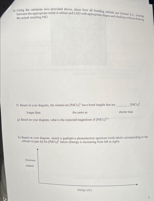 Solved 4) The pe-only LGOs of the square planar ion [PdCl4] | Chegg.com