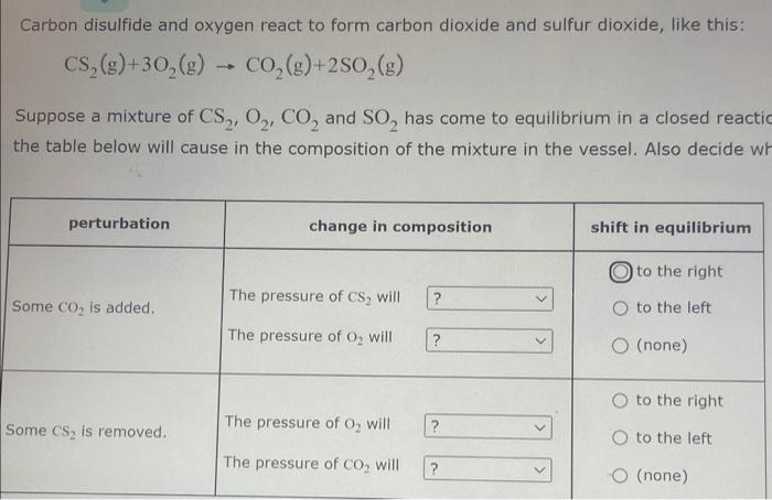 Solved Carbon disulfide and oxygen react to form carbon | Chegg.com