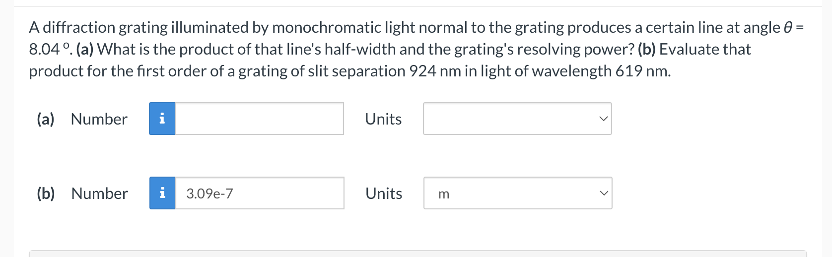 Solved A diffraction grating illuminated by monochromatic | Chegg.com
