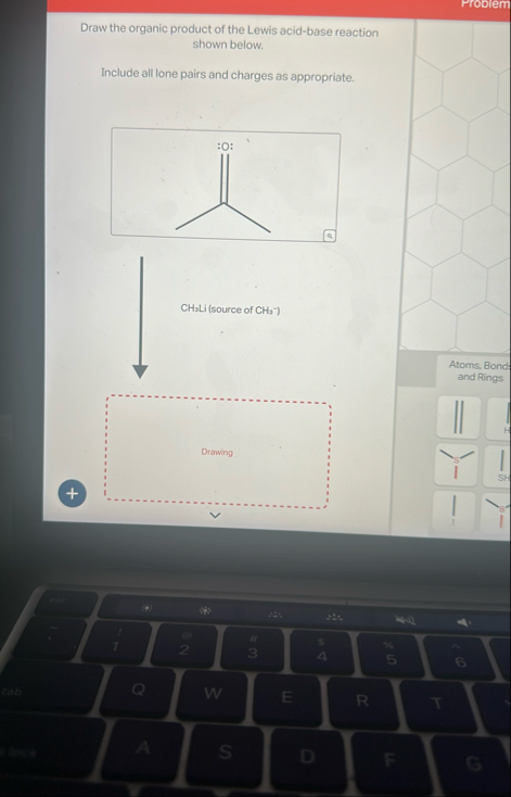 Solved FrodemDraw the organic product of the Lewis acid-base | Chegg.com