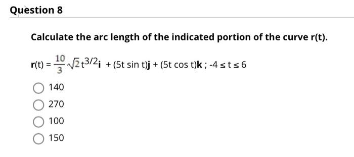 Solved Calculate the arc length of the indicated portion of | Chegg.com
