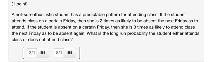 Solved (1 point) At any given time, a subatomic particle can | Chegg.com