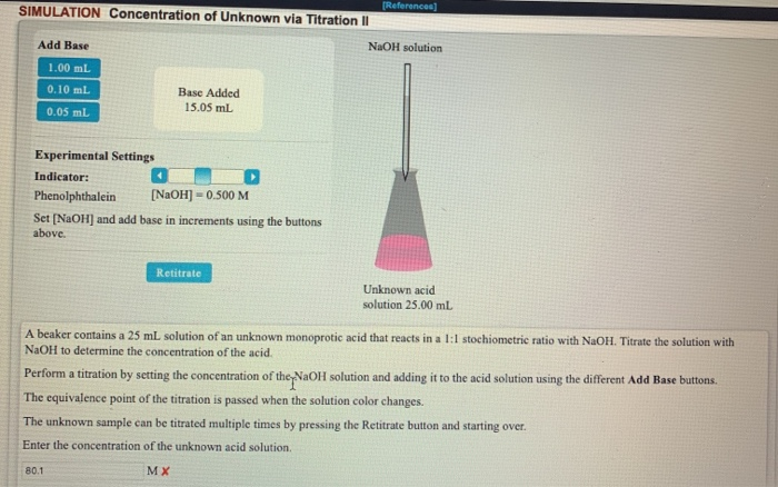 Solved Reference SIMULATION Concentration of Unknown via | Chegg.com