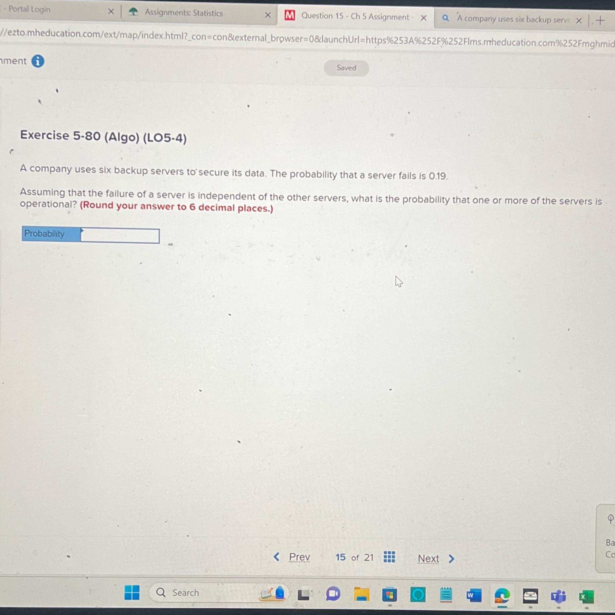 Solved A company uses six backup servers to secure its data. | Chegg.com