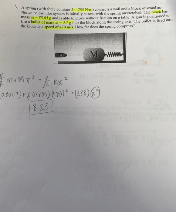 Solved 3. A spring (with force cons A Spring (with force | Chegg.com