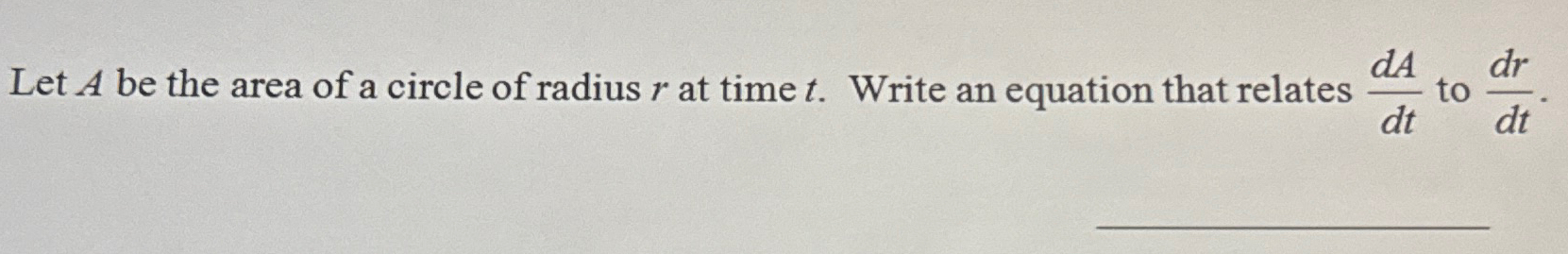 Solved Let A ﻿be the area of a circle of radius r ﻿at time | Chegg.com