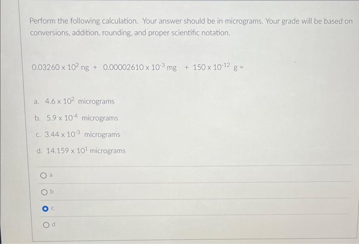 Solved Perform the following calculation. Your answer should | Chegg.com