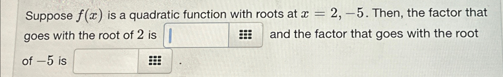 Solved Suppose f(x) ﻿is a quadratic function with roots at | Chegg.com