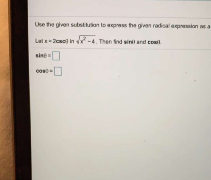 Solved Use the given substitution to express the given | Chegg.com