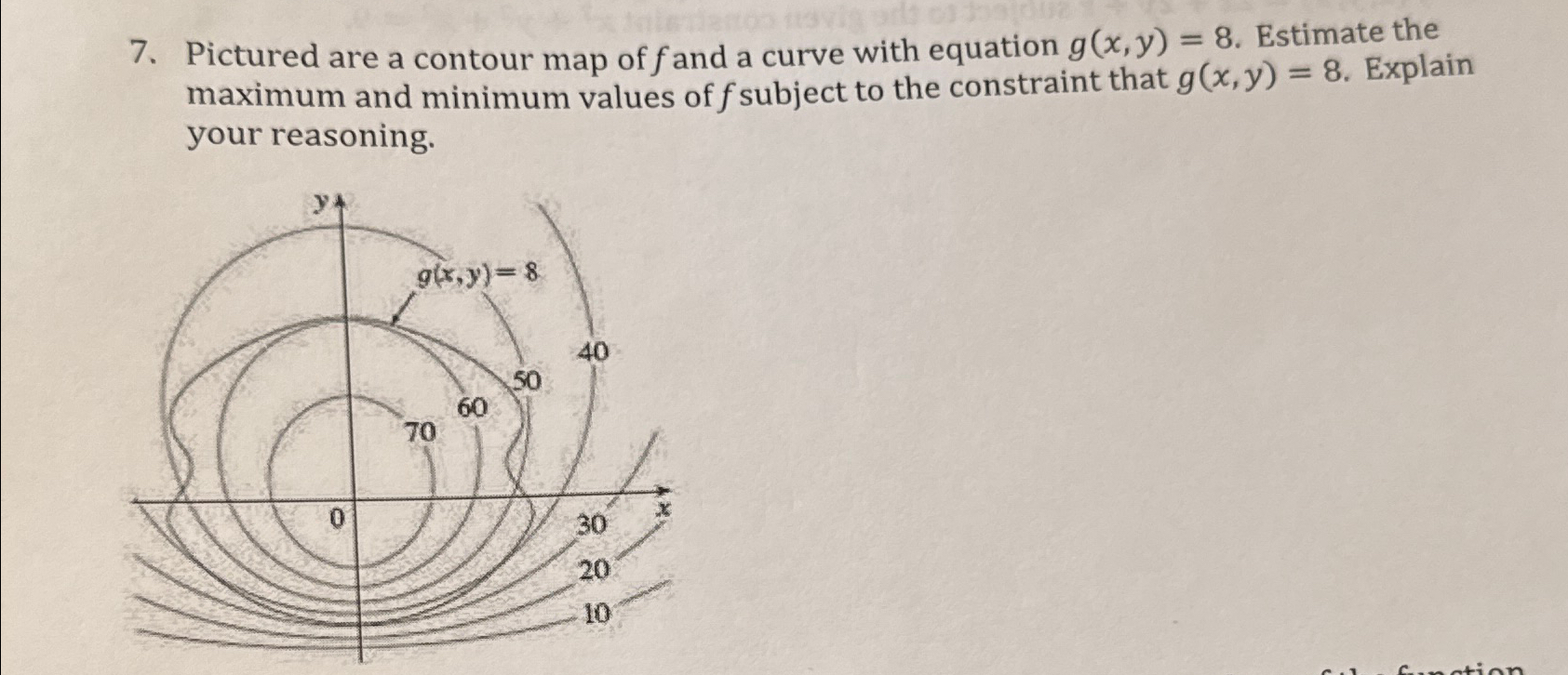 Solved Pictured are a contour map of f ﻿and a curve with | Chegg.com